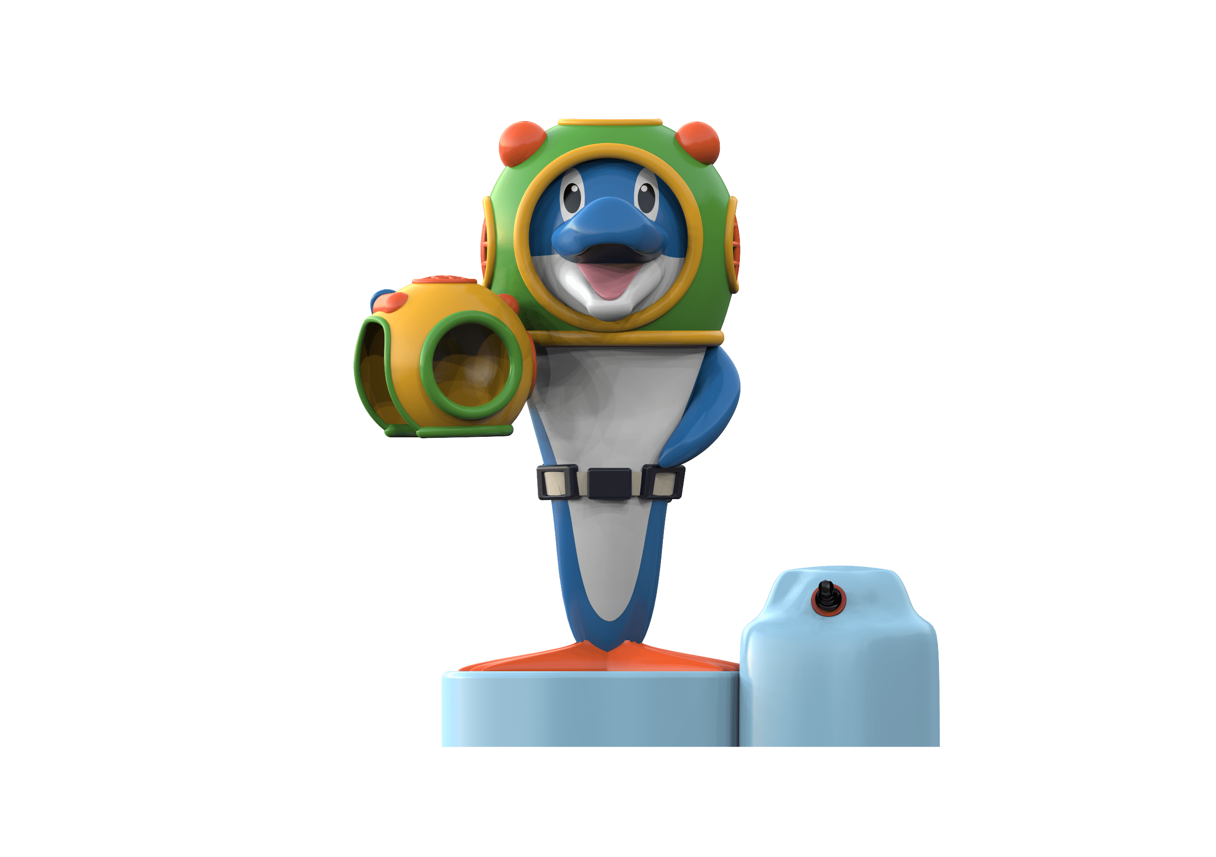 Diving dolphin with hand pump | Aqua Drolics